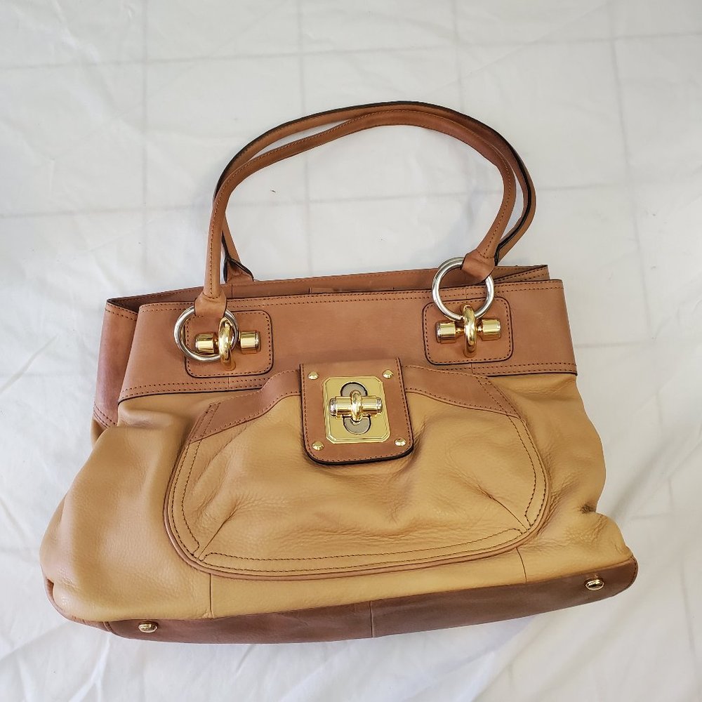 B. Makowsky Tan Leather Bag - Gem